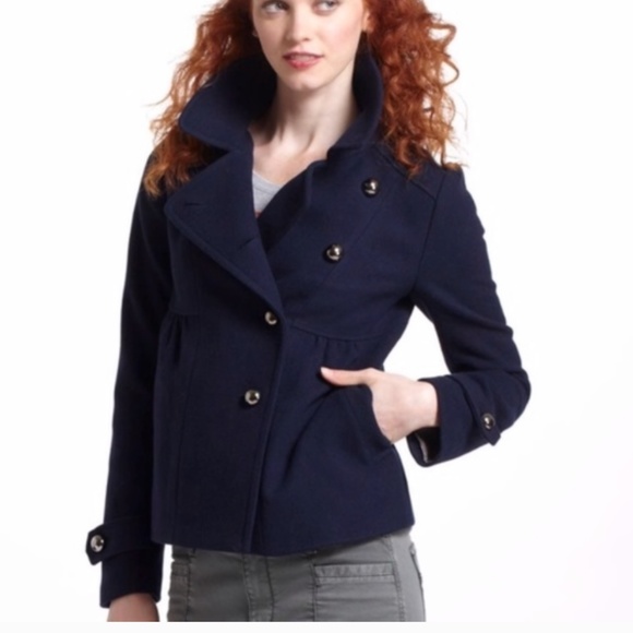 Anthropologie | Jackets & Coats | Anthropologie Leifnotes Navy Cropped ...